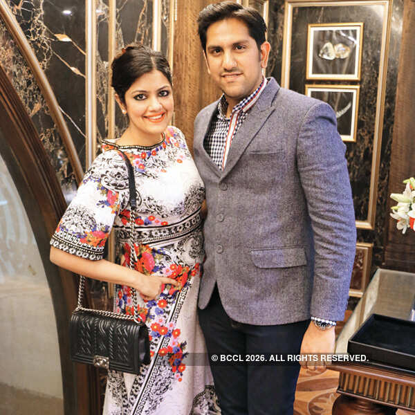 Porus Monga and Ritika Monga during the one year anniversary ...