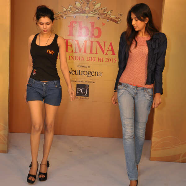 Ramp walk training for fbb Femina Miss India 2015 Delhi finalists