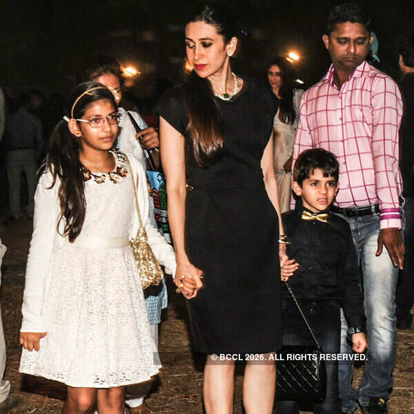 Karishma Kapoor as she arrives with her kids for Midnight Mass at St ...