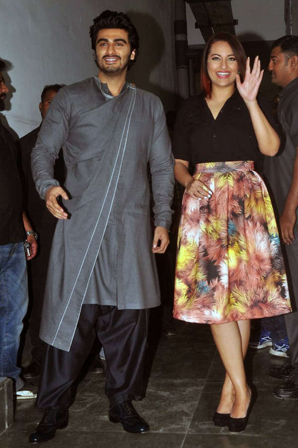 Arjun Kapoor and Sonakshi Sinha during the promotion of Bollywood movie ...
