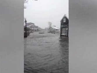 Flooding in Nantucket after powerful storm