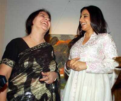 Vidya at art exhibition