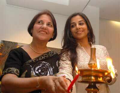 Vidya at art exhibition