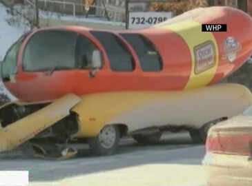 Wienermobile damaged in crash