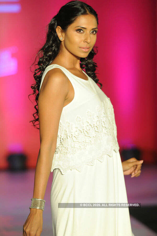 Candice Pinto walks the ramp during 109F, fashion show and felicitation ...