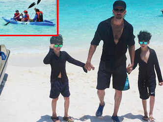 Catch the Roshans on their Maldivian break