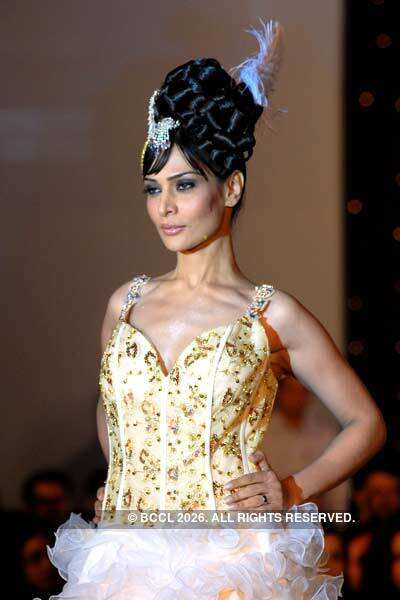 A model showcases Rohit Verma's creation at the fashion show at J ...