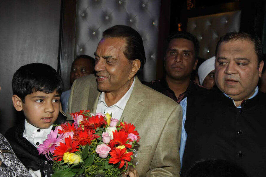 Bollywood actor Dharmendra during the 7th birthday celebrations of ...