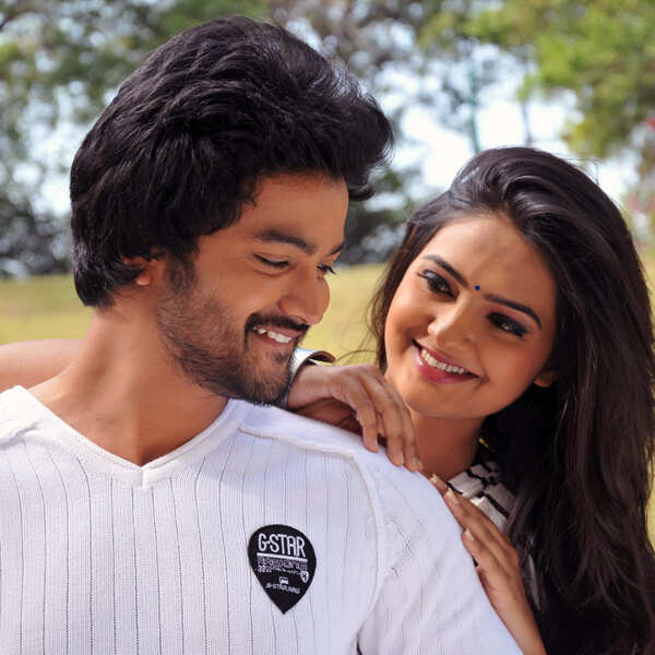 Rahul and Neha in a still from Telugu movie The Bells