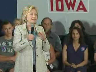 In Iowa, Hillary Clinton defends health care act
