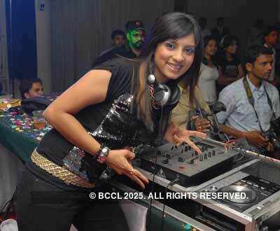 DJ Rink performs during the friendship day party at hotel LB in Nagpur ...