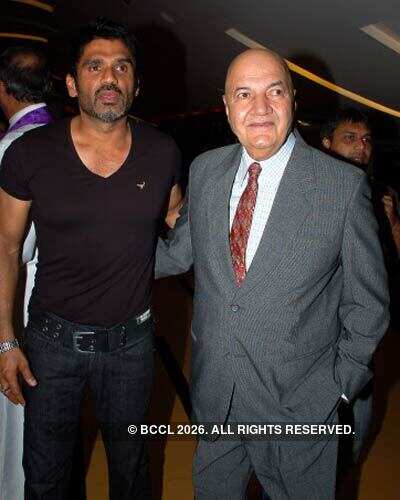 Hiren Virji with Chunky Pandey at the music launch of the movie 'Daddy ...