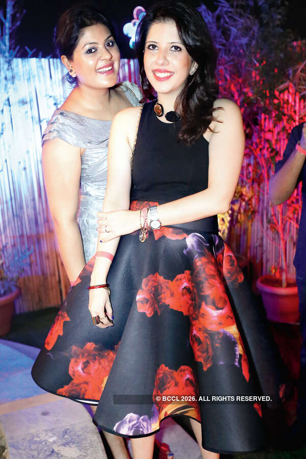 Ankita (R) during a terrace party