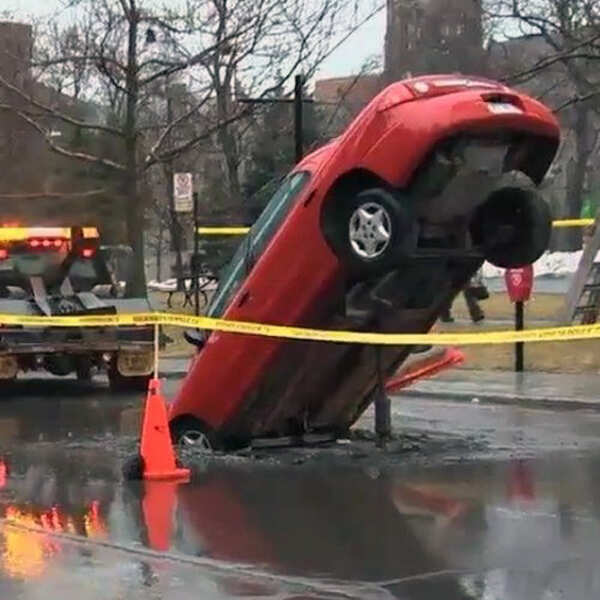 Here’s a photo of a car stuck