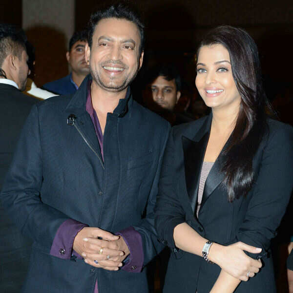 Irrfan Khan and Aishwarya Rai Bachchan are all smiles during the ...