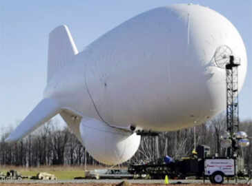 US fighter jets track runaway military blimp
