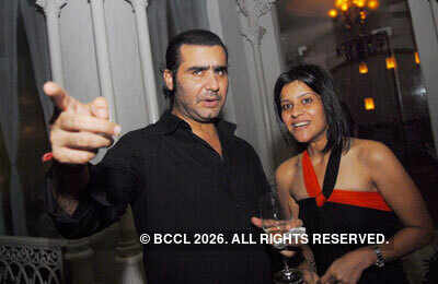 Timsy Anand with Nakul Anand during the party at Olive in Delhi on ...