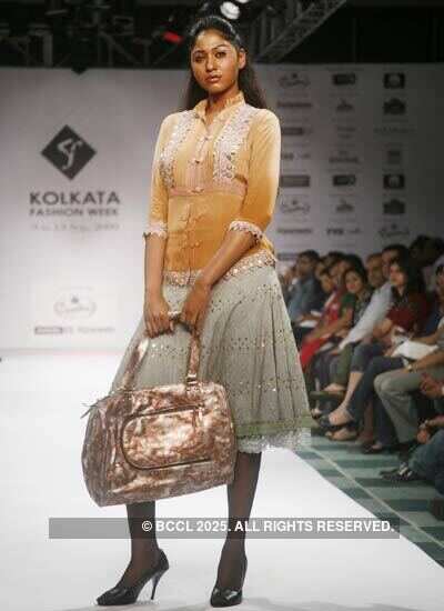 A model displays a creation by designer Gopal Roy during the Day 3 of ...
