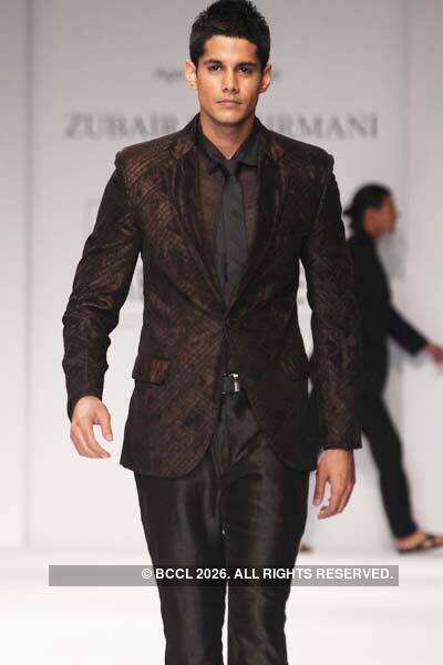 A model displays a creation by designer Zubair Kirmani during the Day 3 ...