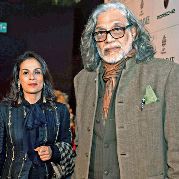 Meera and Muzaffar Ali during a men’s fashion show L’HOMME by DLF ...
