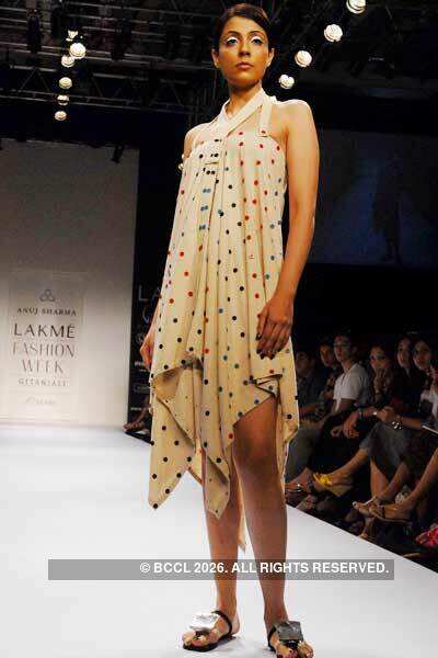 Designer Anuj Sharma with models after his collections was displayed on ...