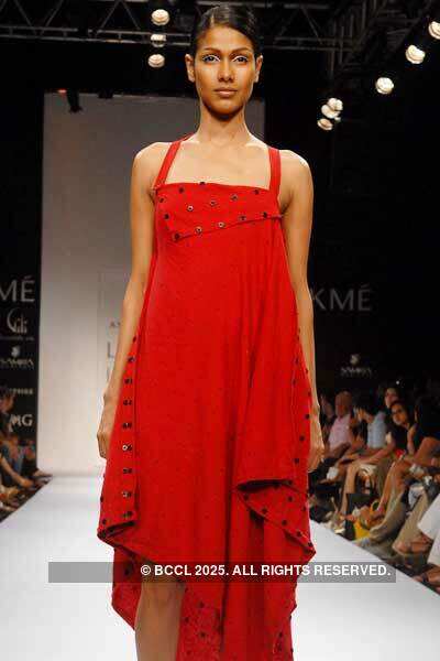 Sucheta displays a creation by designer Anuj Sharma on the Day 2 of ...