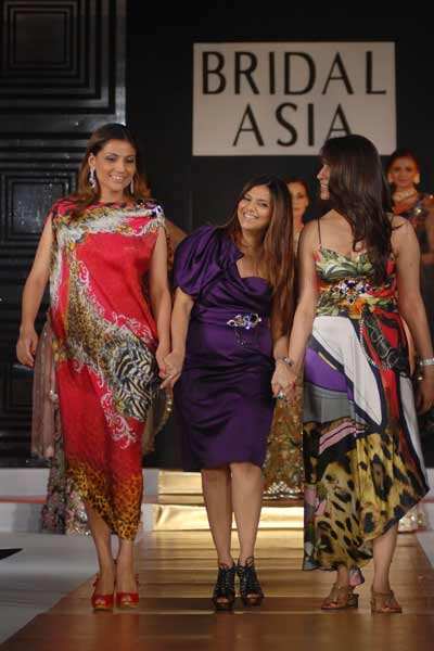 Ritu Beri with kids during Bridal Asia fashion show 2009 at Hyatt Hotel ...
