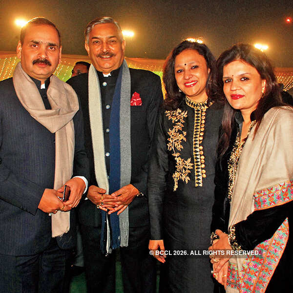 RK Pandey, Pramod Mishra, Aradhana Mishra and Mrinalini Pandey during ...