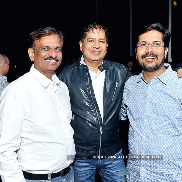Virendra Patel, Santosh Baheti and Rahul Mutha during a party organised ...