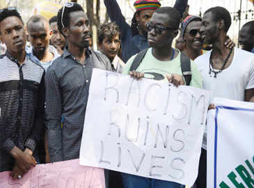 Hyderabd: African students protest against attack on Nigerian youth