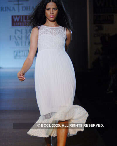 Laxmi Rana presents a creation by designer Rina Dhaka on Day 2 of Wills ...