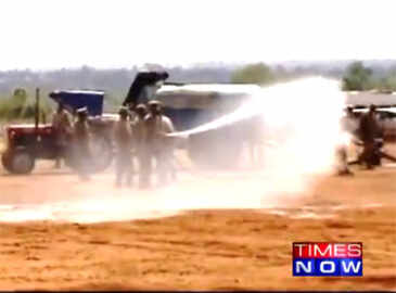 Water tankers used to maintain makeshift helipad for Andhra CM