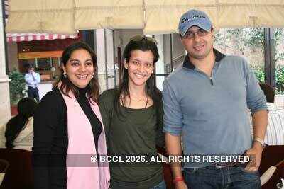 Rima Mehra, Harmeet Bajaj during Smoke house brunch party at DLF ...