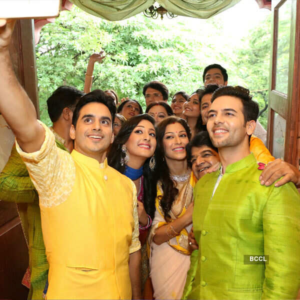 The cast during the launch of Ek Rishta Saajhedari Ka, which is a story ...