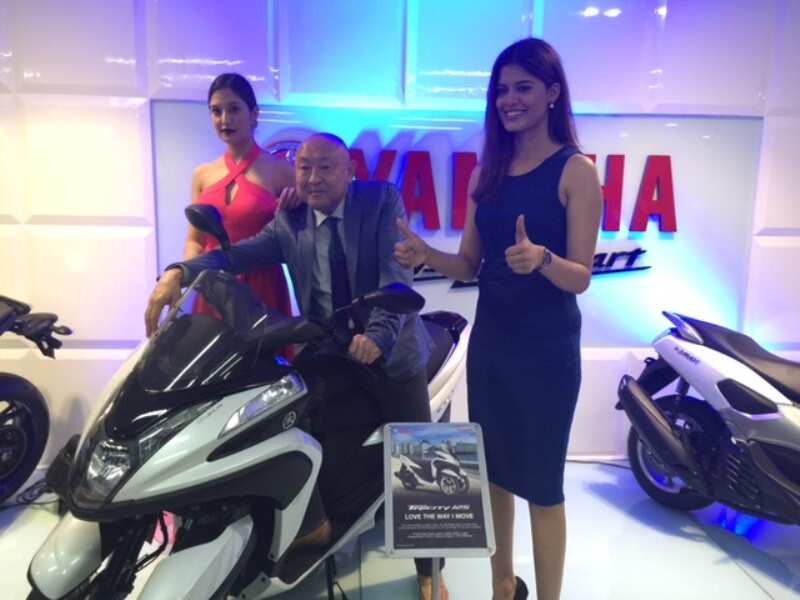 Asha Bhat and Natasha Assadi attend the Yamaha Fascino dealer ...