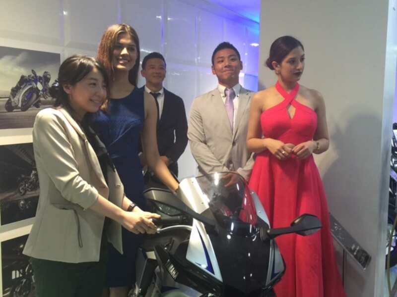 Asha Bhat and Natasha Assadi attend the Yamaha Fascino dealer ...