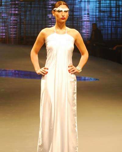 Laxmi Rana walks the ramp during the 'Chivas Studio' fashion show day ...