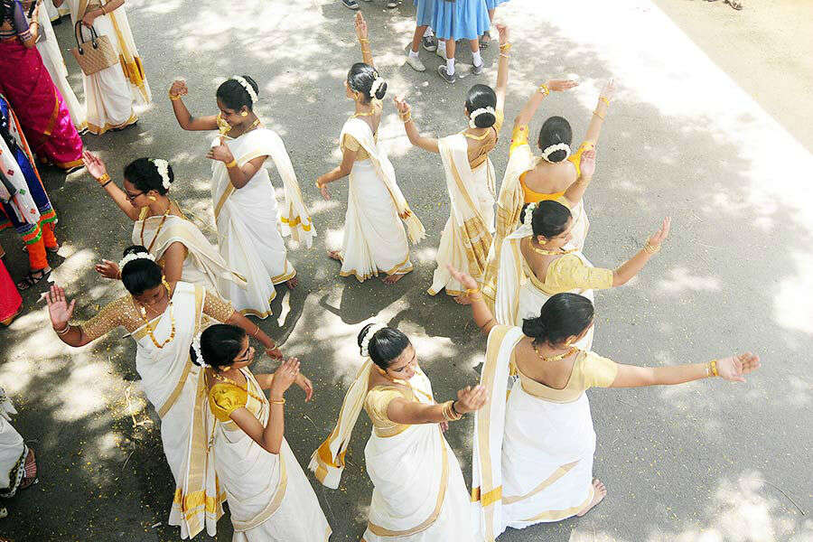 Students during the Onam celebrations held at St Teresa College in ...