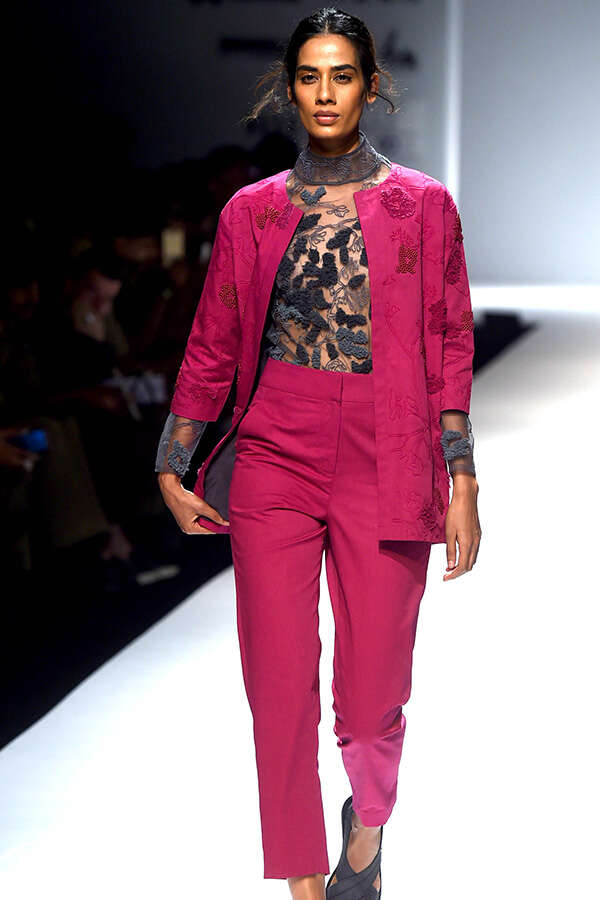 Sony Kaur showcases a creation by Ilk on Day 3 of the Amazon India ...