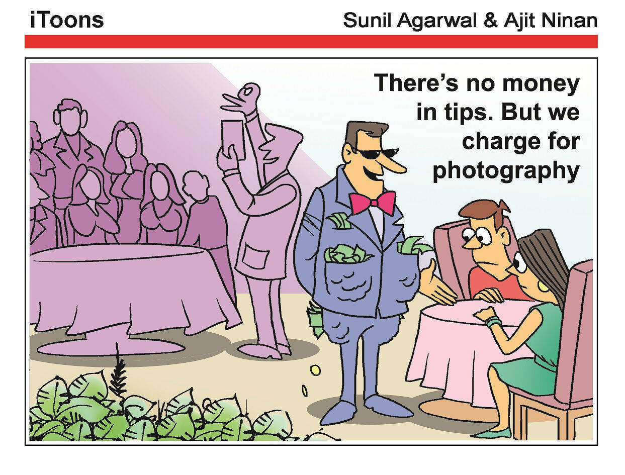 No tips, but yes, photography charge