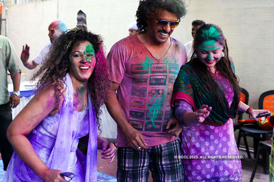 Upendra and his wife Priyanka dancing during the Holi celebrations Holi ...