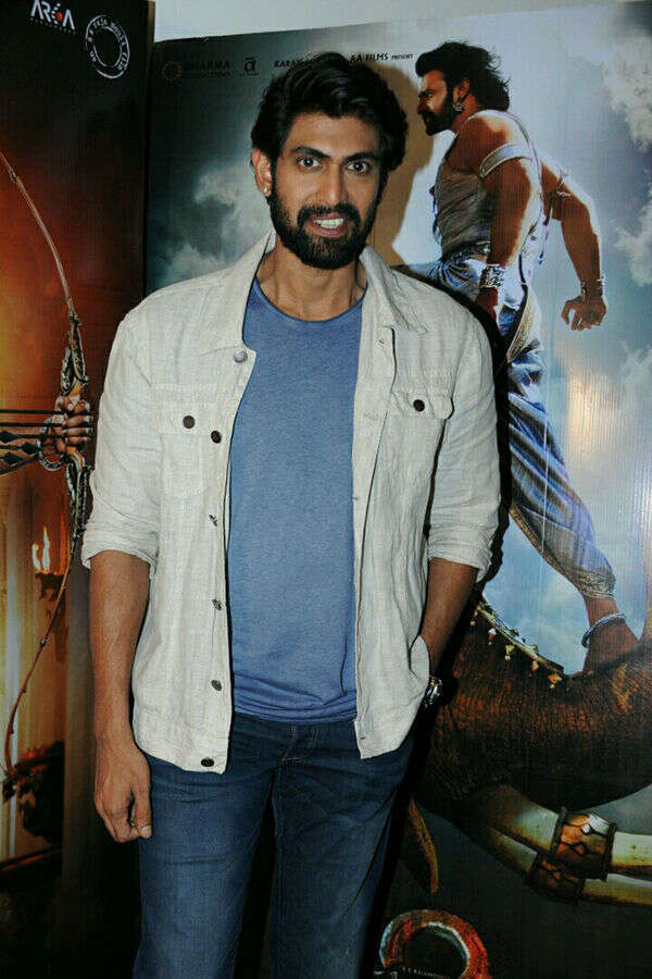 Rana Daggubati smiles for the camera during the promotions of movie ...
