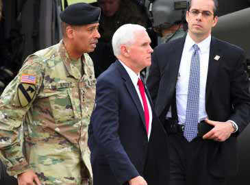 Mike Pence visits base near demilitarized zone