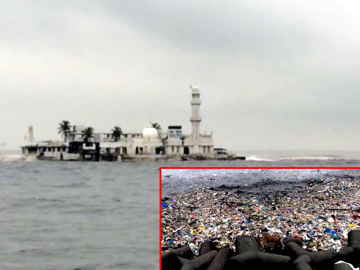 Mumbai high tide washes in garbage