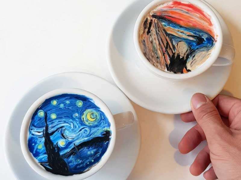 South Korean barista recreates famous paintings on coffee