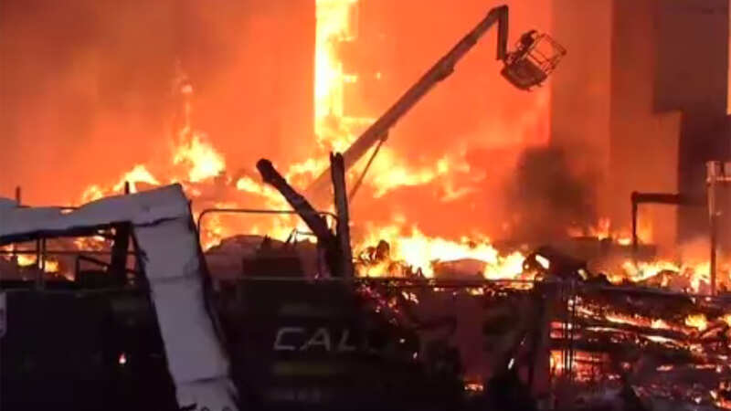 Massachusetts: Fire rips through building under construction