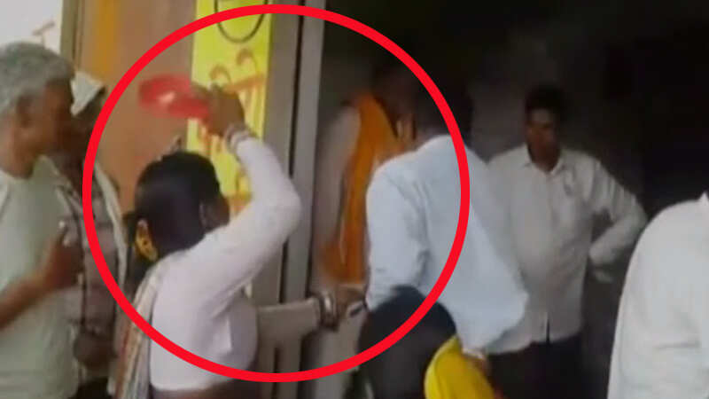 Watch: Women thrash man with slippers over land dispute