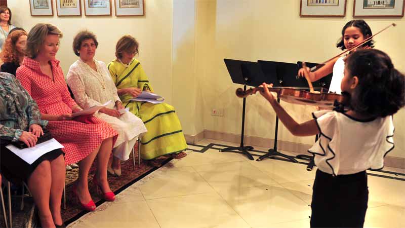 Mumbai: Queen Mathilde of Belgium enjoys a splendid musical performance ...