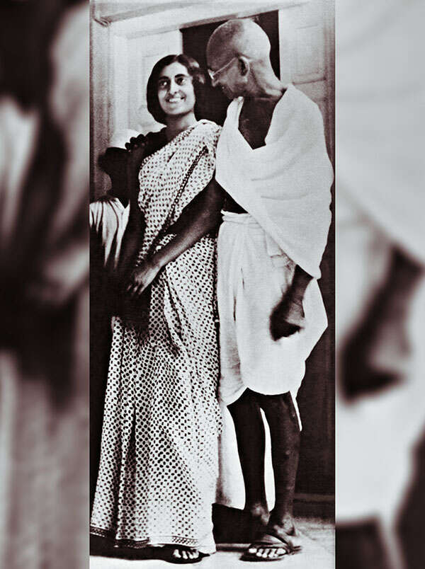 A post-1938 file photo of Jawaharlal Nehru's daughter Indira Gandhi and ...