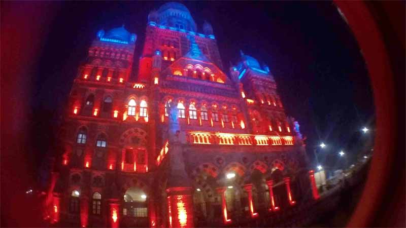 BMC headquarters illuminated with colourful lights during budget ...